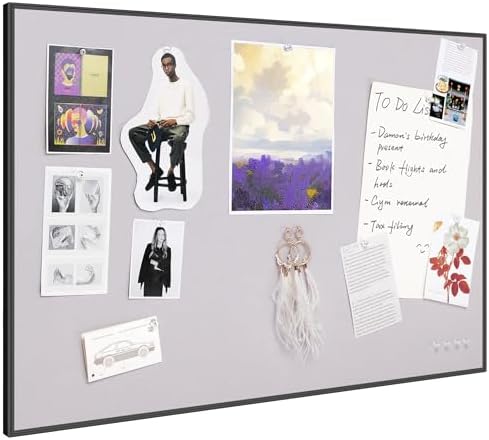 Amazon.com : Bulletin Board 30 x 20 inches, Lavender Gray Pin Board ...