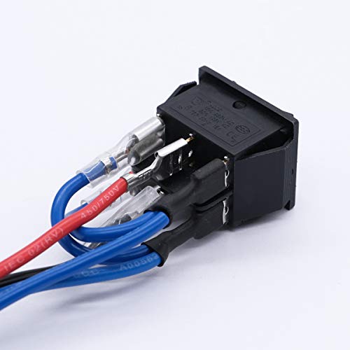 mxuteuk 12V Wired Latching Rocker Switch 6 Pin DC DPDT Motor Polarity ...