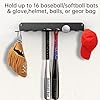 Amazon.com: Wall Mount Baseball Bat Rack, Hold 16 Bats, Home Gym Sports ...