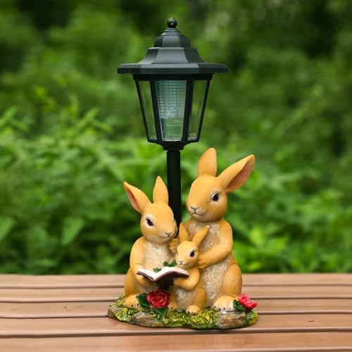 Amazon.com: iRonrain Garden Statue Swing Bunny Couples, Indoor Outdoor ...