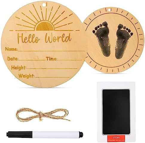 Amazon.com: Wooden Baby Name Sign Birth Announcement Plaque 5.9 Inch ...