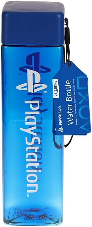 Playstation Square - Botella de agua de plástico de viaje con correa ...