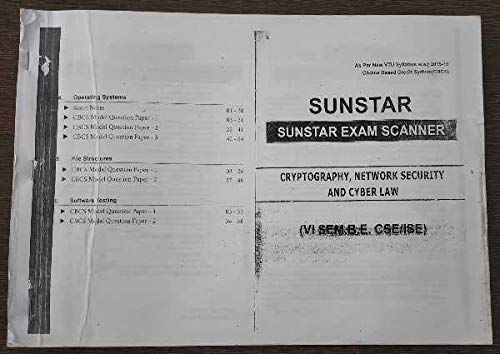Sunstar Exam Scanner- 6th Sem B.E CSE/ISE - CBCS : Amazon.in: Books