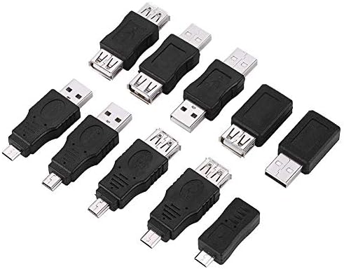 10 Pack Multiple USB 2.0 Adapters, Micro/Mini Male/Female Converter ...