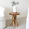 Amazon.com: WELLAND Teak Wood Stick Leg End Table, 16" L x 16" W x 20 ...