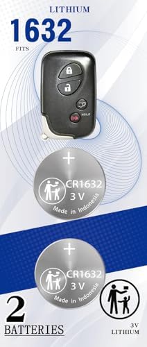 Amazon.com: (2 Pack) Replacement for Lexus key fob battery, CR1632 key ...