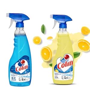 Colin 500ml Lemon Burst + 500 ml Regular, Glass and Surface Cleaner ...