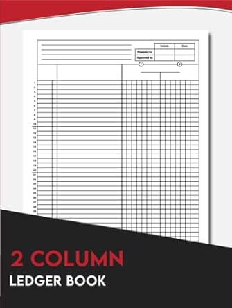 Amazon.com: 2 Column Ledger Book: Columnar Pad 2 Columns Accounting ...