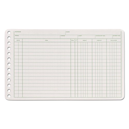 Adams ARB58100 Ledger Binder Refill Sheets 6-Ring 5 x 8 1/2 Green/White ...