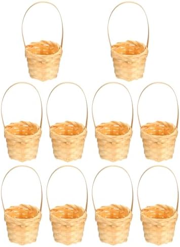 Amazon.com: 24 Pack Mini Woven Baskets with Handles - Bulk Miniature ...