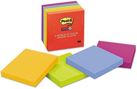 Amazon.com : Post-it Super Sticky Notes, 3x3 in, 5 Pads, 2x Sticking ...