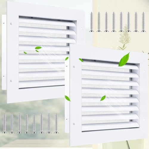 2pcs Attic Vent Soffit Vent Aluminum Wall Vent Metal Shed Vent Square ...