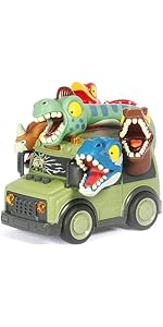 Amazon.com: DINOBROS Yellow School Bus Toy with Light and Sound, Funny ...