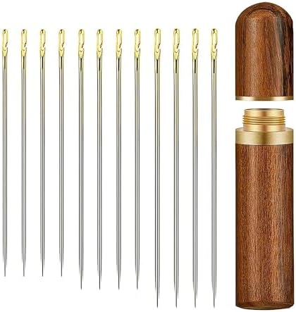 Self-Threading Needles - Upgraded Stainless Steel Sewing Needles for ...