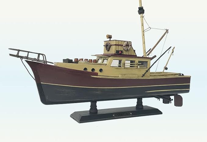 Amazon.com: NAUTIMALL Jaws Orca Wooden Ship Model Shark Fishing Boat ...