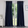 Amazon.com: Chyhomenyc Uptown Navy Blue Faux Silk Curtains 96 Inch ...