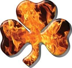 Amazon.com: 4" Inferno Flames Shamrock Firefighter Decal REFLECTIVE ...