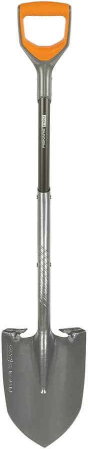 Amazon.com : Fiskars 44" Pro Garden Shovel, Heavy Duty Gauge Steel Spade with Sharpened Edge for ...