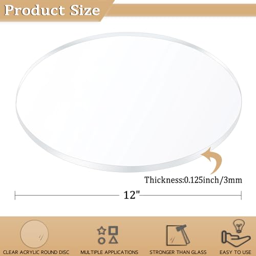 Snapklik.com : 4 Pieces 1/8 Clear Circle Acrylic Sheet,12 Inch Diameter ...