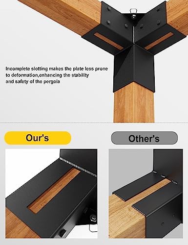 Snapklik.com : Pergola Brackets Kit 4x4 Gazebo Brackets Heavy Duty ...