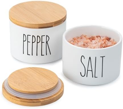 Heartland Home Ceramic Salt and Pepper Bowls - Dual Holder Cellar With ...