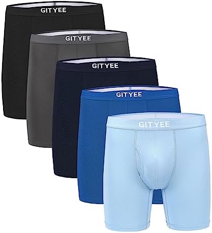 Men's Breathable Mesh Tagless Athletic Work Underwear Boxer Briefs ...