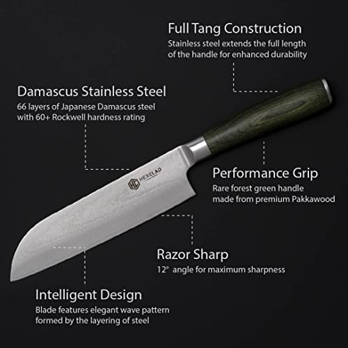 Snapklik.com : Santoku Knife, 7-Inch Japanese Damascus Stainless Steel ...