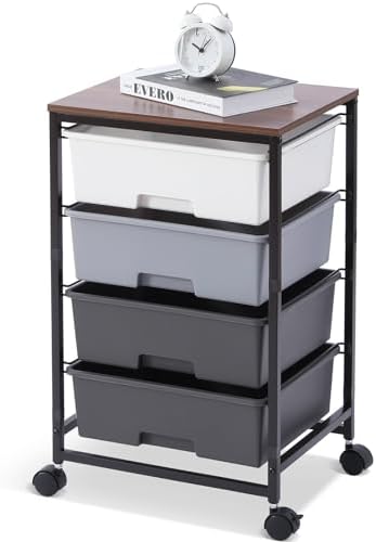 Amazon.com: SYKIARIOL Utility Cart with 4 Drawers,Rolling Storage Cart ...