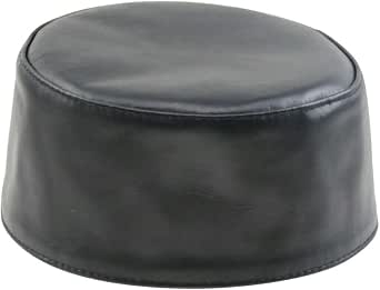 AKONNAS Muslim Prayer Hat for Men Goat Leather Black Kufi Cap Islamic ...