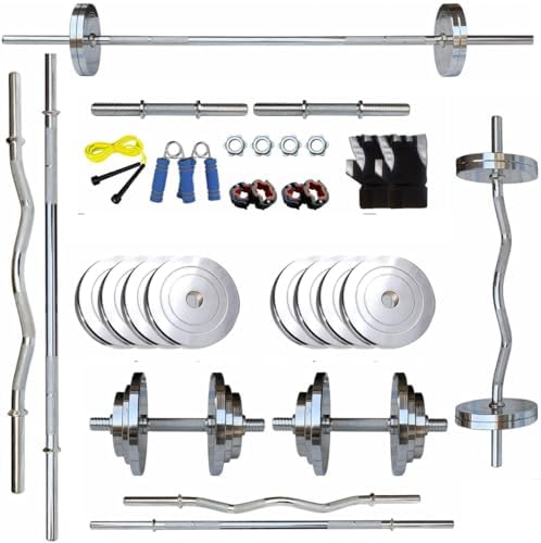 Buy MUNDET WALA Steel Home Gym Set W/ 23mm Rods- 3Ft Curl,5Ft Straight ...