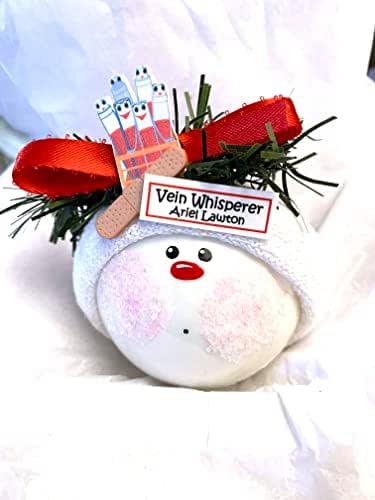 Amazon.com: Medical Gifts Christmas Glass Ornament Phlebotomist Lab ...