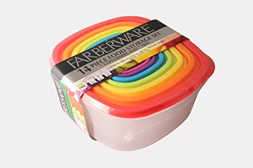 Amazon.com - Farberware 14 Piece Plastic Square Nesting Set Food ...