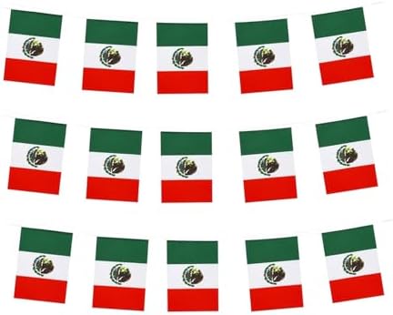 Amazon.com : MacLand 30 PCS Mexico Flag String,32 FT Mexican Bunting ...