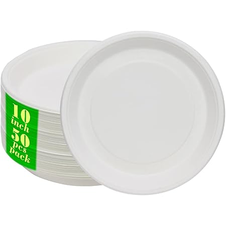 Buy Dinearth Disposable 10 Inch Round Plates 100% Natural ...