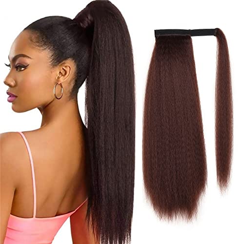 30 Inches Afro Kinky Straight Wrap Around Ponytail Long Afro Yaki ...