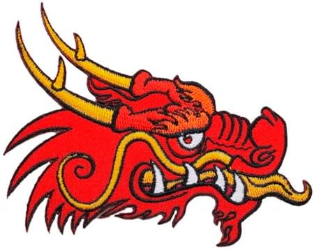 Amazon.com: Pinsanity Black Chinese Dragon Iron-On Embroidered Patch ...