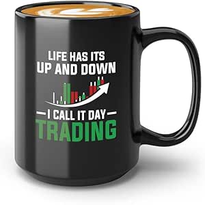 Amazon.com: Stock trader Coffee Mug 15oz Black - Life has its ups and ...