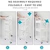 Dripex Storage Trolley Cart, 3-Tier Foldable Metal Rolling Organizer ...
