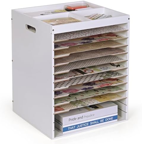 Amazon.com: SONGWAY Scrapbook Paper Organizer 12x12-7 Tier File ...
