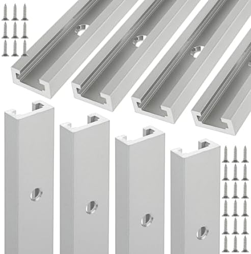 CYEAH 8 Pcs T-Track, 12 inch Aluminum Double T Track with Mounting ...