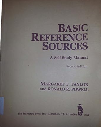Basic reference sources: A self-study manual: Taylor, Margaret ...