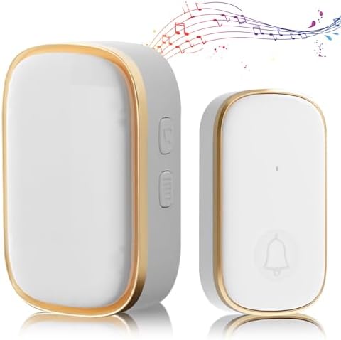 Wireless Doorbell, 1000Ft Operating Range Waterproof Ring Doorbell Easy ...