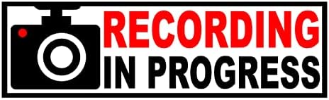 Amazon.com - Dash Cam Recording Decal, Recording In Progress Sticker ...