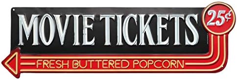 Amazon.com : Movie Tickets 25 Cents Embossed Metal Sign - Large Vintage ...