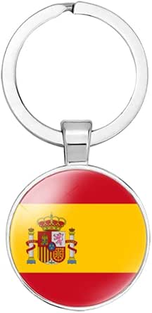 vmcoatdu Spain National Flag Key Chain Keyring Gift Men Women Keychain ...