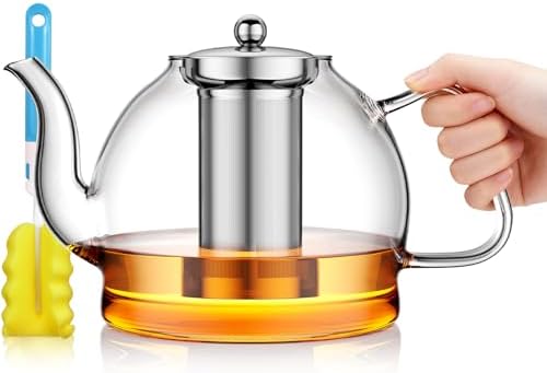 Amazon.com | MINO ANT 1800ml Glass Teapot with Infuser, Stovetop Safe ...