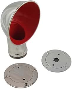 Amazon.com : White Water Red Stamped Stainless Round Cowl Vent/Dorade Set 3" : Sports & Outdoors