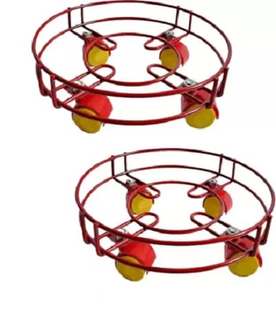 GLOCY Heavy-Duty Stainless Steel Cylinder Trolley with Movable Wheels ...