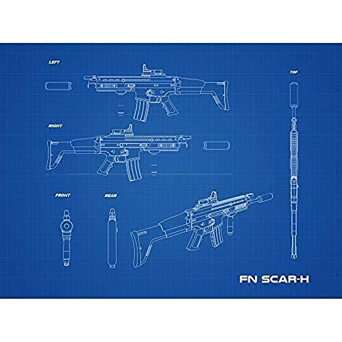 FN SCAR-H Machine Gun Assault Rifle Blueprint Plan Unframed Wall Art ...