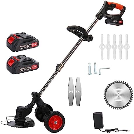 21V Electric Weed Wacker 6-Inch Battery Powered Weed Eater,Cordless ...